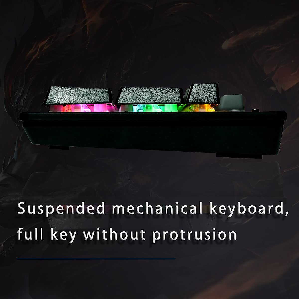 K11 Wired Gaming Keyboard RGB Rainbow LED Backlit Ergonomic Waterproof Mechanical Gaming Keyboard for Desktop, Computer, PC - Black