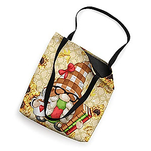 Sunflower Gnome With Books For Tea Lover & Librarian Reading Tote Bag