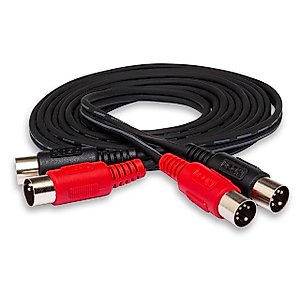 Hosa MID-202 Dual MIDI Cable, Dual 5-pin DIN to Same, 2 m