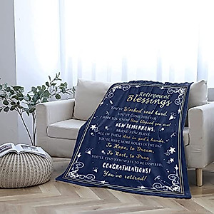 Retirement Gifts for Women Men 2023,Happy Retirement Appreciation Gift for Mom Boss Coworkers,Retire Party Gifts for Friends,Grandma,Teachers,Nurses Retired Gifts for Men Women Throw Blankets 60"x 50"