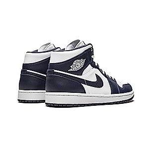 Jordan Air 1 Mid (White/Metallic Gold-Obsidian 10)