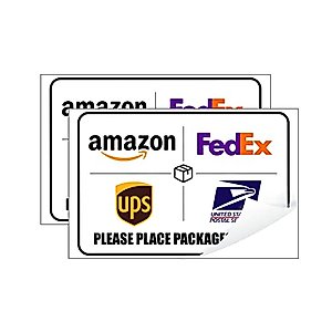 Package Delivery Sign - 2 Pack 6" x 9" Delivery Instructions Sign Stickers, Apply to Outdoor Delivery Signs for Amazon FedEx UPS USPS