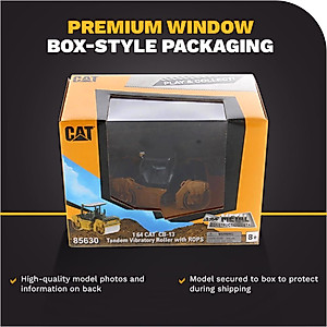 1:64 Scale Caterpillar CB-13 Tandem Vibratory Roller with ROPS - Construction Metal Series by Diecast Masters - 85630- Authentic Cat Trade Dress and Paint - Made of Diecast Metal with Plastic Parts