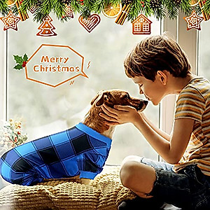 3 Pieces Christmas Dog Pajamas Red Buffalo Plaid Jumpsuit Puppy Bodysuit Pet Pajamas Buffalo Check Cute Apparel Pajamas for Small Medium Dog Cat Chihuahua Puppy Christmas Costume(L (fit 7.7-9.9lbs))