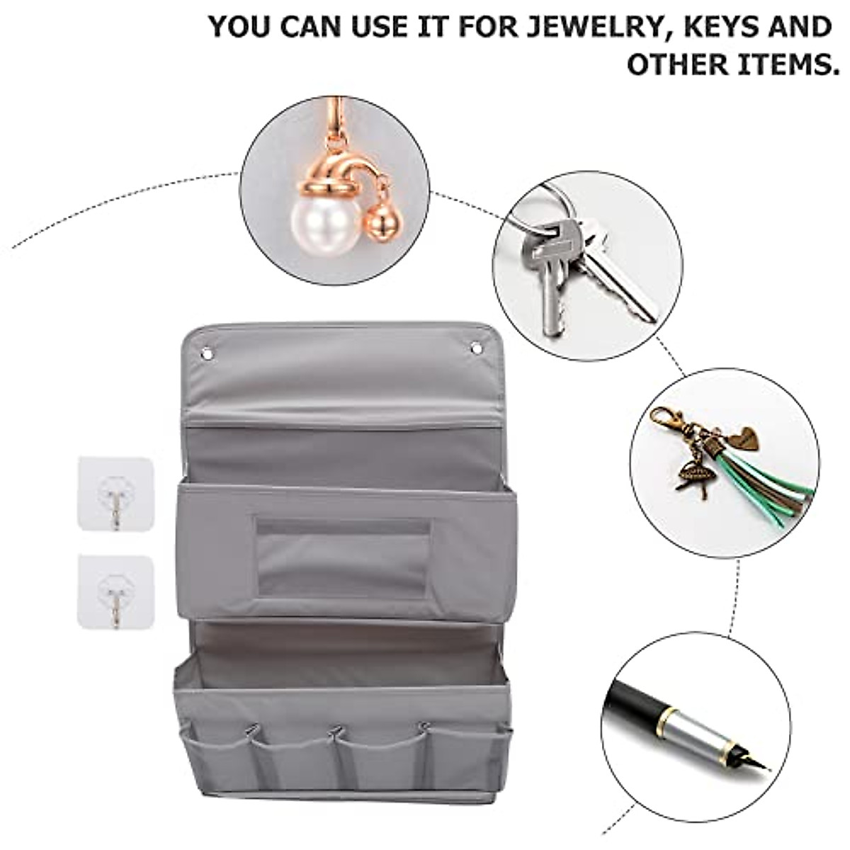 Zerodeko 1 Set Storage Bag Hanging Pouch Hanging Bag Storage Pouch Convenient Wall-Mounted Wall Hanging Pouch Grocery Bag with 2Pcs Punch-Free Hooks for for Dorm Home