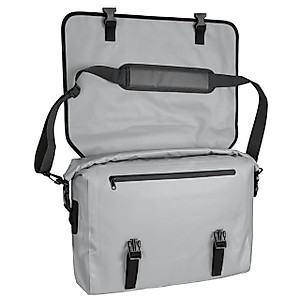 BriefSak Waterproof Briefcase/Messenger Bag, 500D PVC, Size XL, Fits Laptops up to 17.5" (Grey)