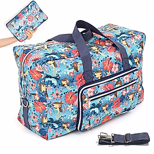 22" Foldable Large Travel Duffel Duffle Bag Sports Gym Tote Bag For Women Overnight Carryon Weekend Bag Shoulder Bag Water Resistant (mermaid 1)