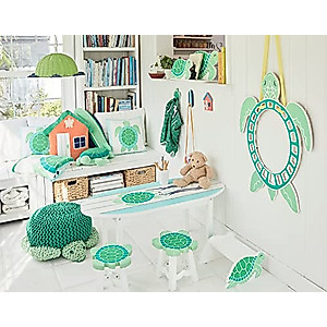 Beachcombers Cute Sea Turtle Big Tortoise Plush Pillow 18 x 16 Multi