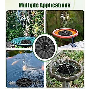 GAIZERL Solar Fountain Bird Bath Fountains Pump Upgraded 100% Glass Panel, Solar Powered Water Fountain with 8 Nozzles & 4 Fixers for Garden, Pond, Pool, Patio, Fish Tank, Outdoor - No Battery Needed