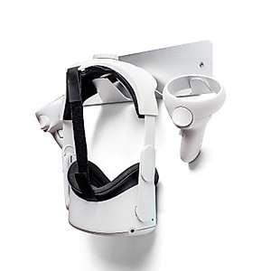 CNBEYOUNG Metal VR Headset Wall Mount Storage Stand Hook Compatible with Quest 3S 3 Quest 2 Pro, Apple Vision Pro, Valve Index, PSVR 2, HTC Vive VR XR Headsets and Controllers(Aluminum Alloy-Silver)
