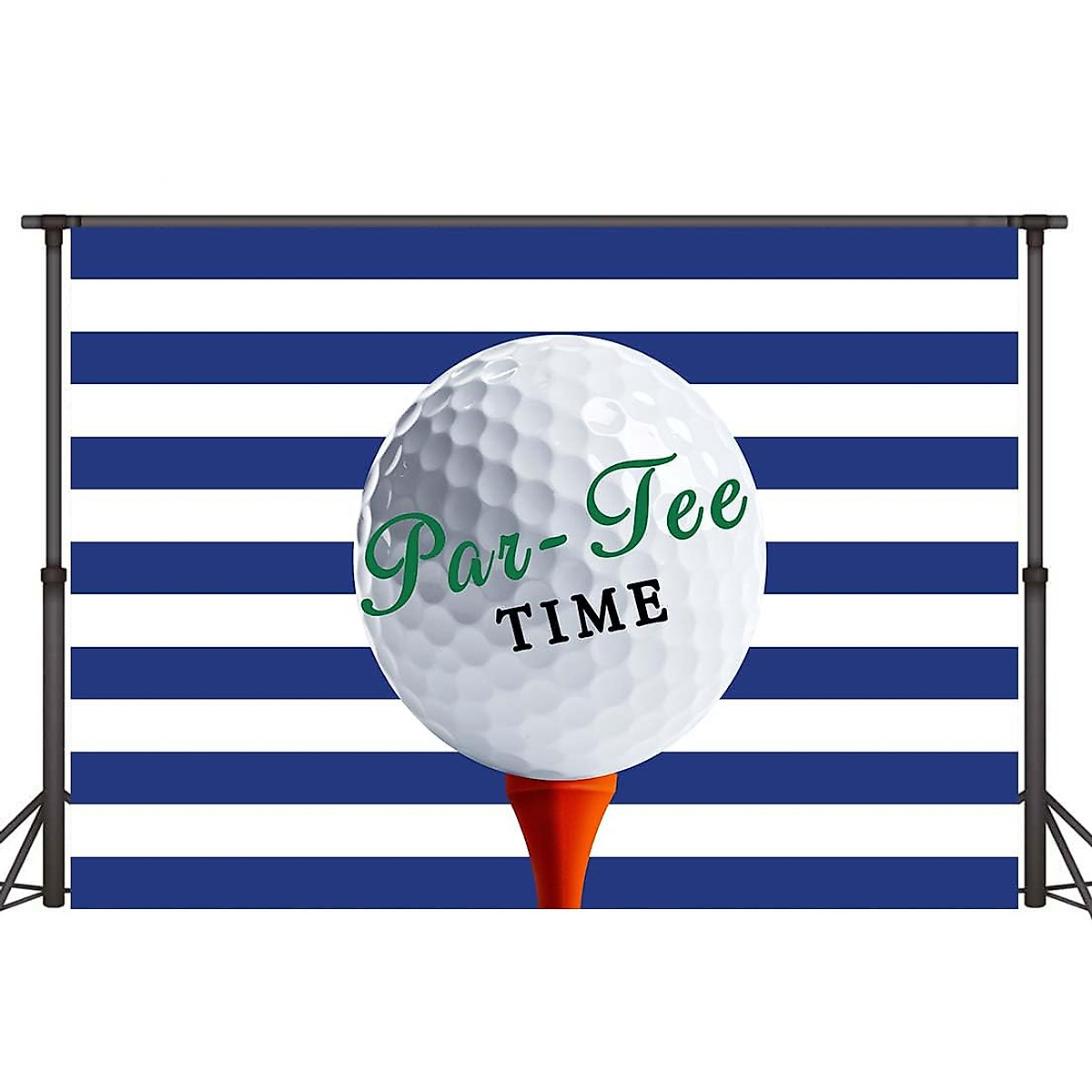 Blue Stripes Par-Tee Golf Backdrop for Birthday Retirement Party 5x3FT Sports Leisure Club Decoration Banner Background Photography Photo Booth Studio Props RBJMYLU272