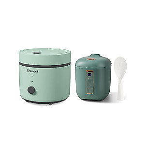 CHACEEF 1.5L Rice Cooker 3-Cups Uncooked & CHACEEF 1.2L Mini Rice Cooker 2-Cups Uncooked, Green
