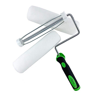 Magimate Paint Roller Kit with Tray Large Paint Roller Small Stain Roller and Brush Assorted for Painting Walls Decks Houses, Roller Handle Threaded Extendable Rollers Set 9 Inch -12PK