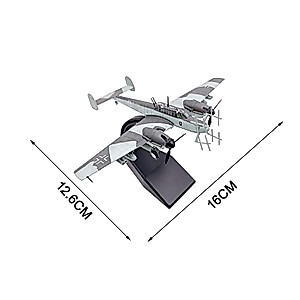 shamjina Night Version BF-110 Aircraft Model Simulation Ornament Alloy 1/100 Scale BF-110 Fighter Model Toy for Home Household Shelf Ornaments Gift