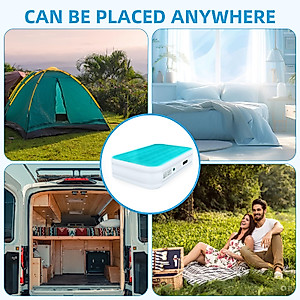 TWUBLK Air Mattress Full AirBed Inflatable/deflatable 18" Built in Pump (Blue)