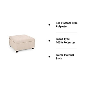 Christopher Knight Home Hedda Tufted Fabric Storage Ottoman, Wheat, Dark Brown