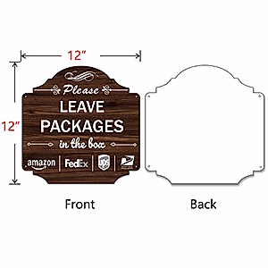 Please Leave Packages In The Box Signs 12 x 12 Inches Package Delivery Sign Metal Reflective Sturdy Rust Aluminum Waterproof Durable Ink Easy to Install Outdoor