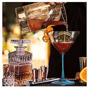 Lily's Home Unbreakable Plastic Martini Glasses with Colored Stem. Made of Shatterproof Polycarbonate Plastic and Ideal for Indoor and Outdoor Use, Reusable (9 oz. Each, Set of 4)