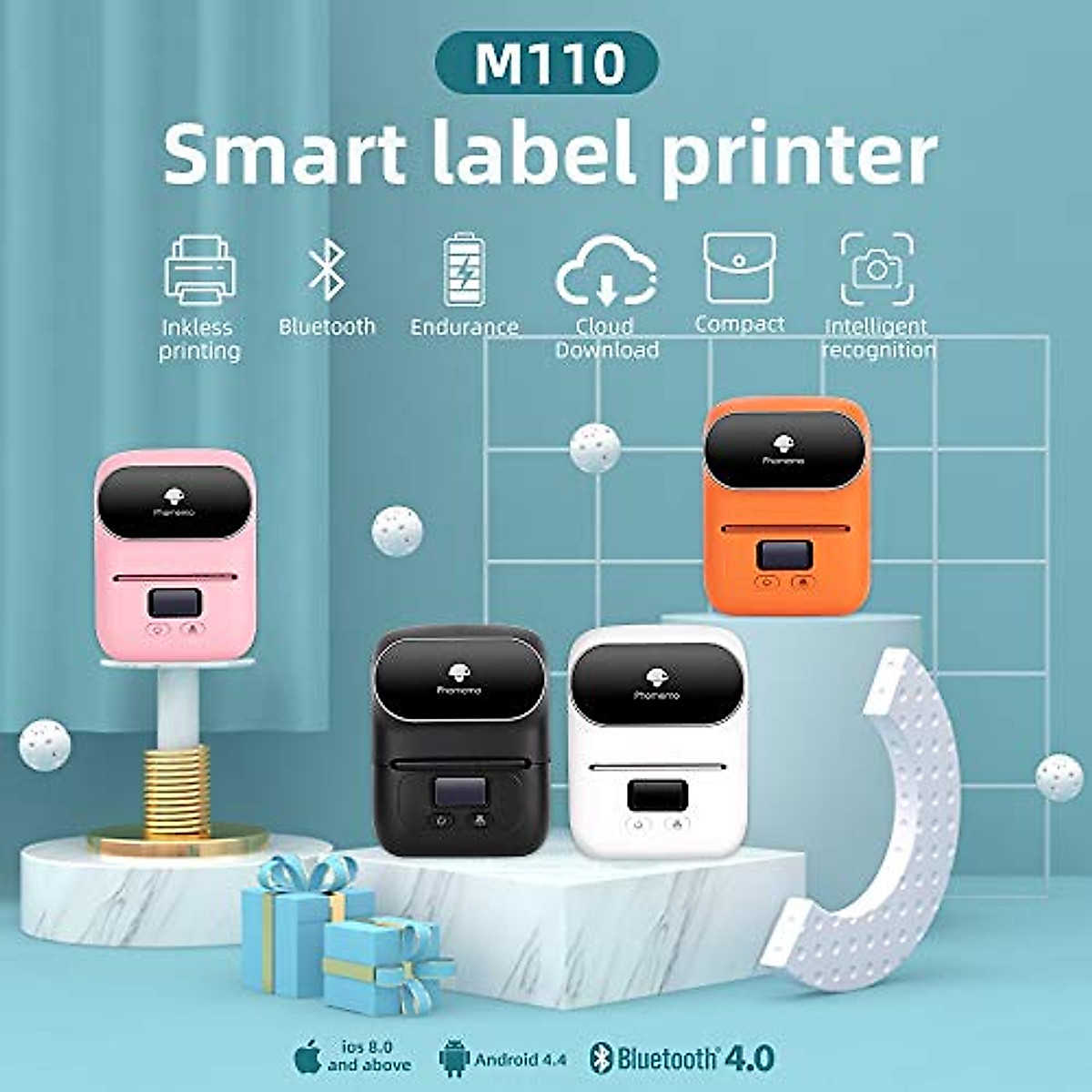 XXXDXDP Label Printer- Portable Thermal Label Maker Apply to Labeling, Shipping, Office, Cable, Barcode Label Printer (Color : D)