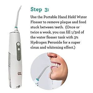 GuruNanda Complete Oral Care Kit 1.0 with CocoMint Pulling Oil, Butter on Gums Toothbrush, Concentrated Mouthwash, Handheld Portable Water Flosser, & Saline Packets - 5ct