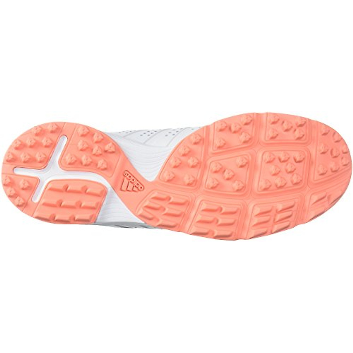 adidas Women's Adipure Sport Golf Shoe, White/Aero Blue/Chalk Coral, 8 Medium US