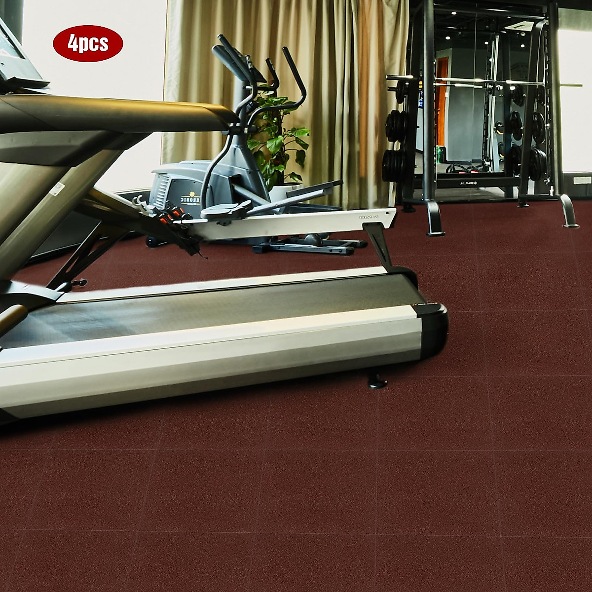 CheriMuMu Rubber Playground Tiles, 20"x20"x1” High Density Interlocking Shock Absorbent Safety Tiles Heavy Duty Rubber Exercise Mats, Non-Slip Flooring Mat for Playground Park Gym Indoor and Outdoor