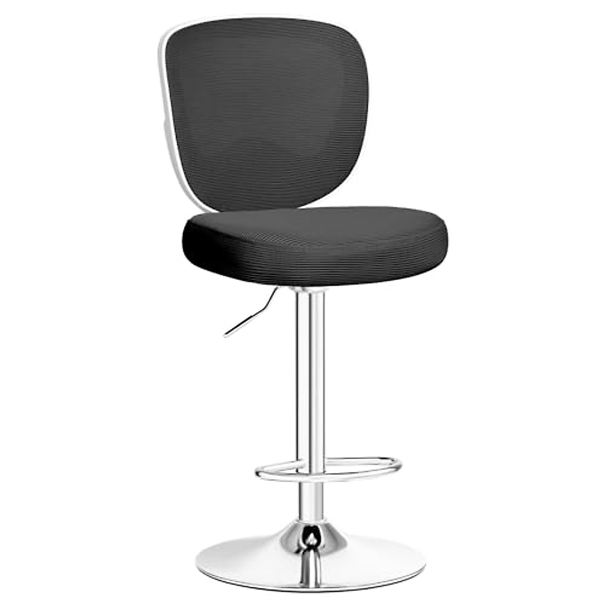 Razzor Bar Stools Adjustable Counter Height Chairs with Back Swivel Modern Kitchen Island Stool Upholstered Armless Tall Mesh Barstool Set of 1 Dining Chair