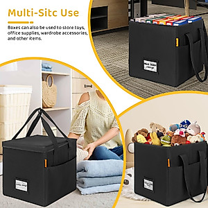 IBVIVIC Toy Storage Bin with Lid Toy Storage Organizer Collapsible Toy Storage Boxes for Kids Boys Girls Playroom 13.4'' x 13.4'' x 13.4''