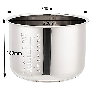 Mautacly 6L Pressure Cooker Inner Pot Rice Pressure Cooker Stainless Steel Inner Pot Pressure Cooker