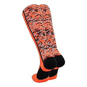 TCK Digital Camo OTC Socks (Neon Orange/Black, Large)
