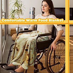 HDFK Tortilla Blanket for Kids Realistic Food Fleece Adult Size Yellow Taco Cheese Fluffy Throw Blankets Flannel Round Stuff Funny Novelty Present Birthday 60 inches Cozy White Elephant Double Sided