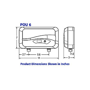 Ecosmart POU 6 Point of Use Electric Tankless Water Heater, 6 KW,White,1/20, 1/40, 1/95