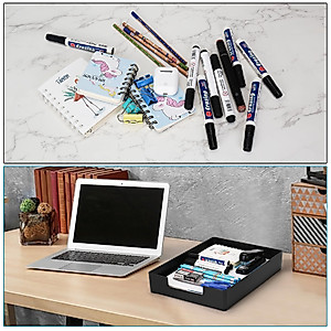 Stackable Letter Tray Paper Organizer, A4 Size Desk Holder for Letter Paper/Stationery/Desk Accessories, Black Holder File Organization for Office, School, Home Storage (2 Pack)