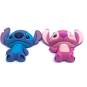 Disney Stitch 3D Foam Magnet Set - Stitch & Angel Magnets - Magnet for Refrigerators and Lockers