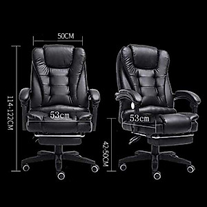 ZLBYB Office Chairs with Pillow Foot Pad Seat Back Adjustable Lifting Tilt Swivel Chair Artificial Leather Game Chair