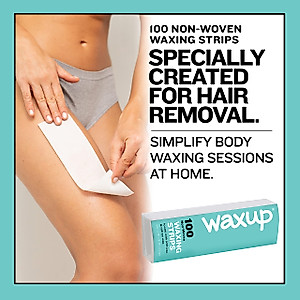 waxup Non-Woven Wax Strips 3x9, Disposable Large Waxing Strips to Use with Hair Removal Soft Wax, for Facial and Body Areas (Legs, Bikini, Arms, Face, Brow, Upper Lip), Self Waxing, 100 pieces