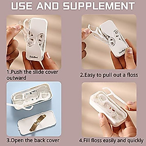 4 Pack Upgraded Dental Floss Portable Case Dental Floss Dispenser Dental Floss Picks Cases Automatic Floss Organizer Travel Floss for Women Men Teeth Cleaning