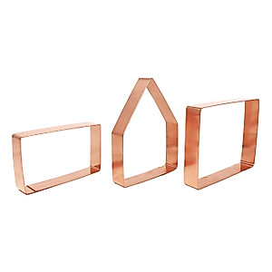 Bake Your Own Small Gingerbread House Kit 3 Piece Copper Christmas Cookie Cutter Set by The Fussy Pup