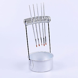 Gadpiparty Cleaner Hanging Container Barrel for Holder Metal Stand Art Bucket Tank Useful Painting Pen with Washer Oil Paintbrush Watercolor Paint Hanger Cleaning Brush Calligraphy Drying