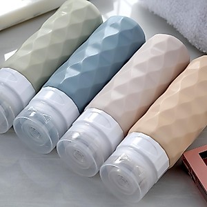 Gemice Travel Bottles for Toiletries, Tsa Approved 3oz Portable Travel Bottles, BPA Free Leak Proof Squeezable Travel Size Containers, Travel Accessories for Shampoo Conditioner Lotion (4 Pack)