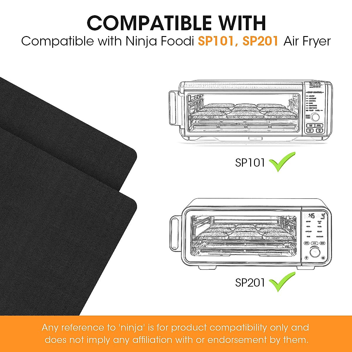 Aieve Air Fryer Oven Liner, Heat Resistant Cutting Board, Air Fryer Accessories Compatible with Ninja Foodie SP101 SP201 SP301