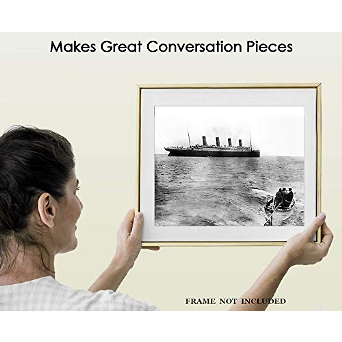 Last Known Photo of Titanic Afloat Wall Art Print Wall Art Print - 8x10 Unframed Picture For Home, Office, Dorm & Bedroom Decor - Creative Gift Idea for Titanic and Movie Fans