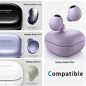 (with Secure Lock) Clear Carbon Fiber Case Cover for Samsung Galaxy Buds 2 Pro(2022) /Galaxy Buds Pro(2021) /Galaxy Buds 2 (2021) /Galaxy Buds Live (2020) with Keychain - Clear Black