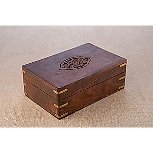 Rusticity® Wood Tea Box Organizer | Tea Sampler Gift Set Box, Tea Assortment Box | Tea Caddy for Tea Bags Organizer, Kitchen Storage Box with 9 Compartments | Handmade Storage Box| (9x6 in)