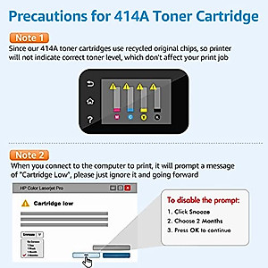 414A Toner Cartridges 4 Pack Compatible Replacement for HP 414A W2020A 414X W2020X Work with Color Pro MFP M479fdw M479fdn M454dw M454dn Printer (Black Cyan Yellow Magenta)