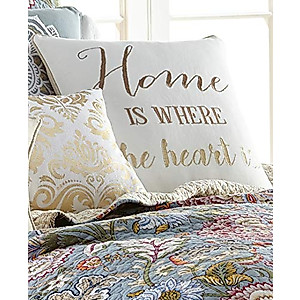 Levtex Home - Angelica - Decorative Pillow (18X18in.) - Heart Home - Brown, Gold and Cream