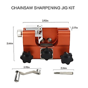 BLKGJTF Chainsaw Sharpener, Hand-Cranked Chainsaw Sharpening Jig Kit, Chainsaw Sharpener Jig, with Gloves and Cleaning Brush, for All Kinds of Chainsaws and Chainsaws, Yellow