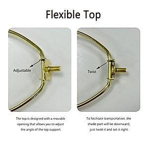 KUMGROT 2pcs Lamp Shade Harp Holder Lamp Replacement Parts Lampshade Bracket Lamp Frame for Table Lamp Floor Lamp Gold Harp Holder 7 Inches