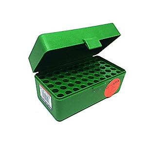 MTM 50 Round Flip-Top Rifle Ammo Box .22-250 to 7.62 X 39, Green