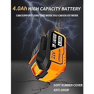 Cordless Impact Wrench,450NM(332ft·lbs) High Torque ，Brushless Motor，1/2 inch impact gun with a 4.0Ah Li-Ion Battery, Suitable for family cars…